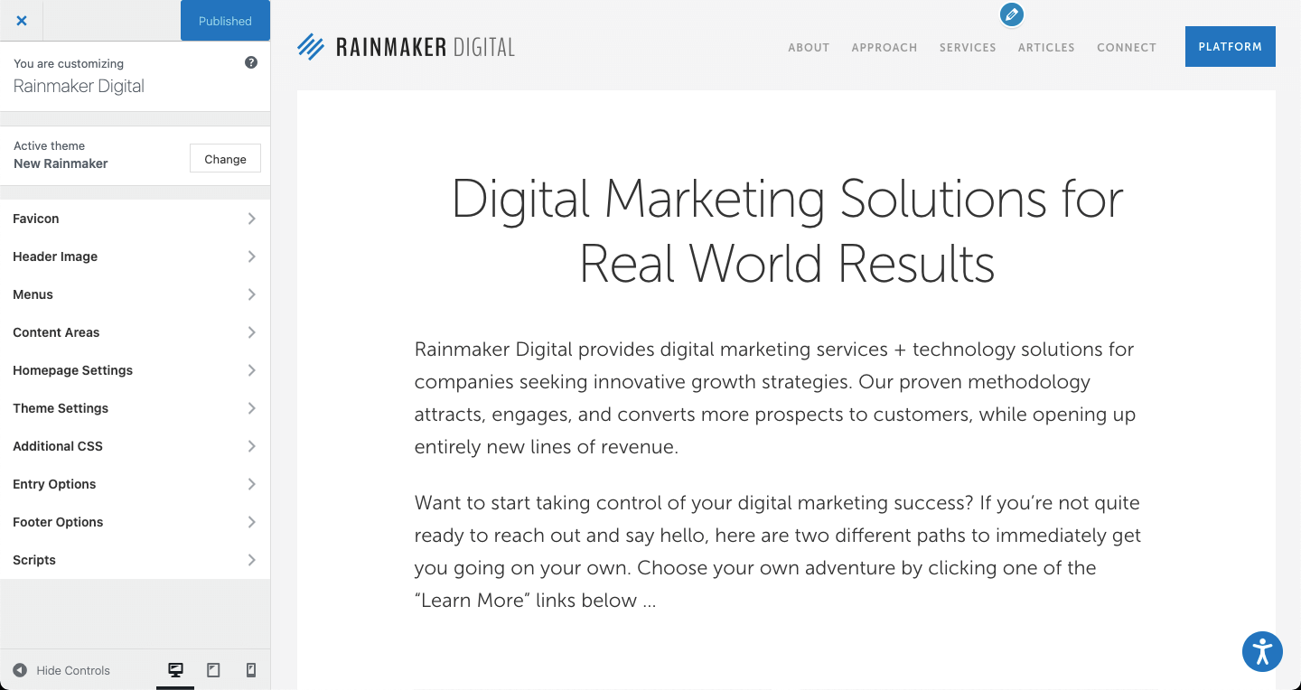 Changing Themes in Rainmaker Platform - Rainmaker Digital
